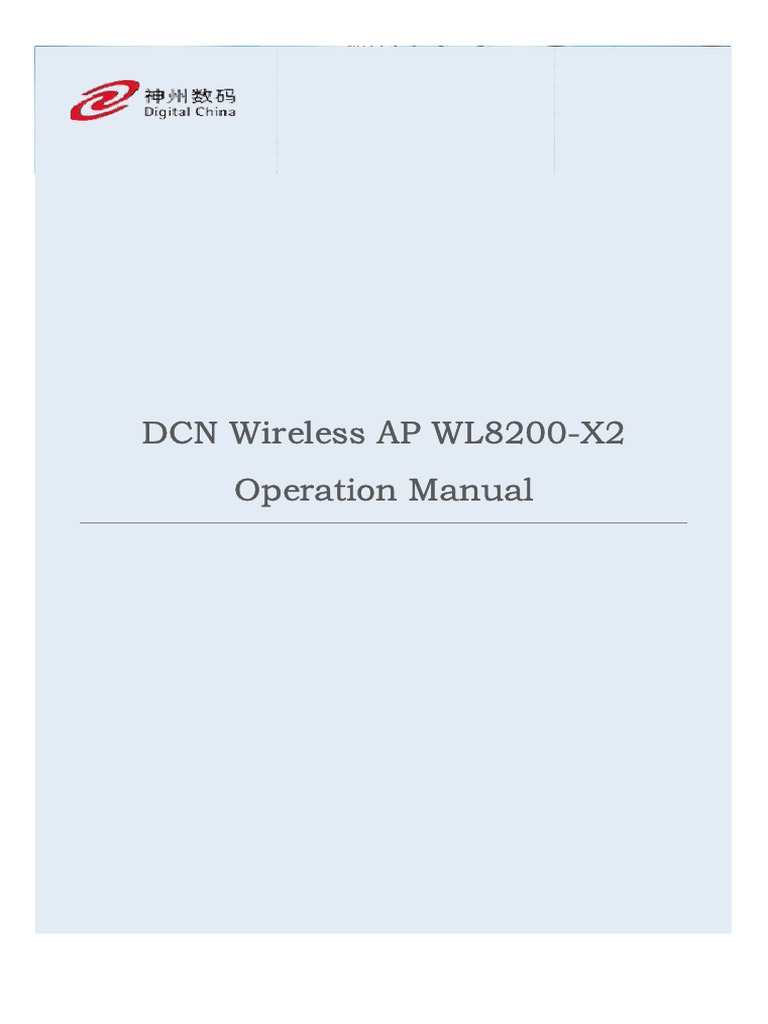 DCN Wireless AP WL8200 X4 Operation Munual v1.0 | PDF | Ip Address ...