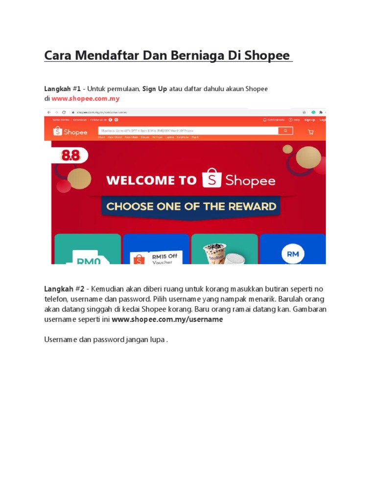 Cara Mendaftar Dan Berniaga Di Shopee | PDF Cara Mendaftar Dan Berniaga Di Shopee | PDF