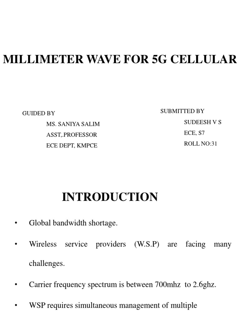 Millimeter Wave For 5G Cellular | PDF | Extremely High Frequency ...