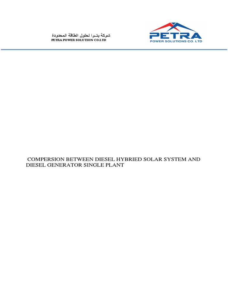 Diesel Hybrid Solar System Overview | PDF | Photovoltaic System ...