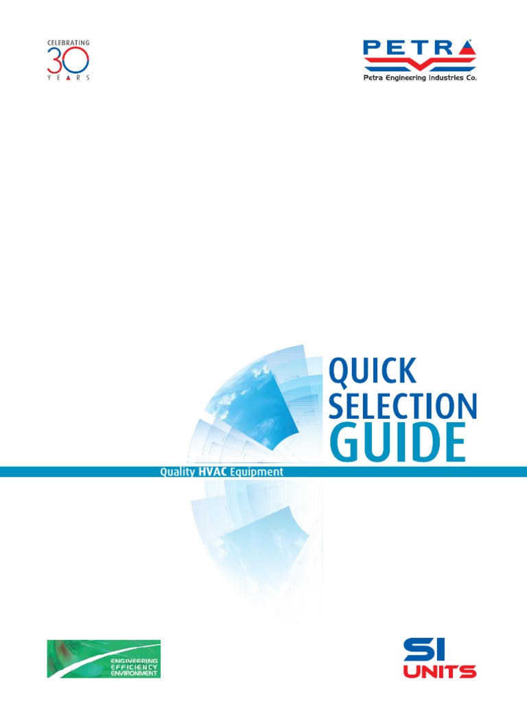 QUICK SELECTION GUIDE (SI Units) Final | PDF | Air Conditioning | Heat ...