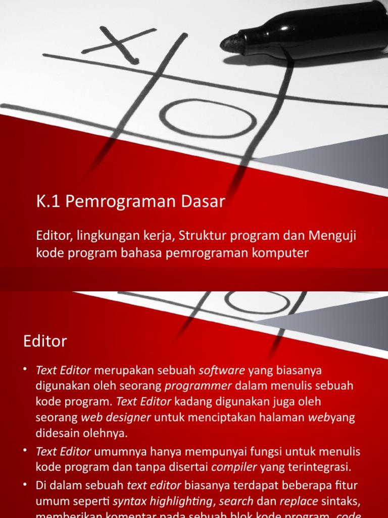 Materi Pemrograman Dasar 3 Editor, Lingkungan Kerja, Struktur Program ...