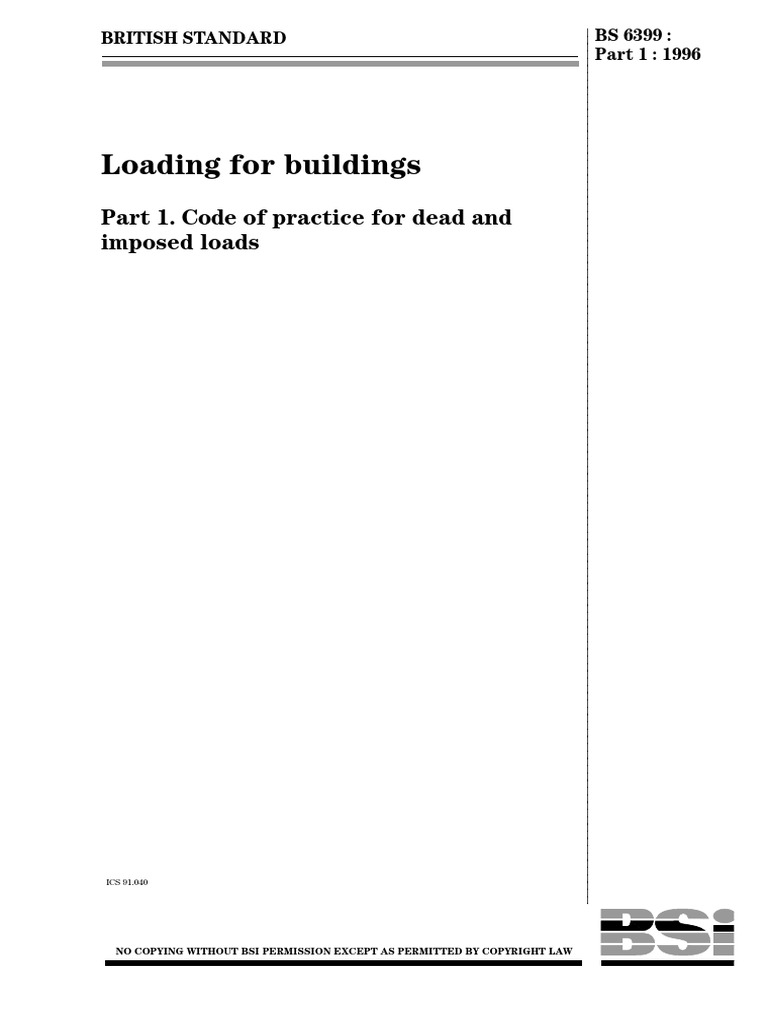 BS 6399: Code for Dead & Imposed Loads | PDF | Apartment | Aisle