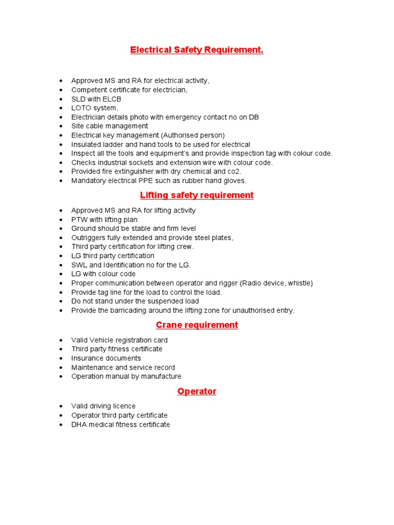 Electrical Safety Requirement | Download Free PDF | Risk Assessment ...