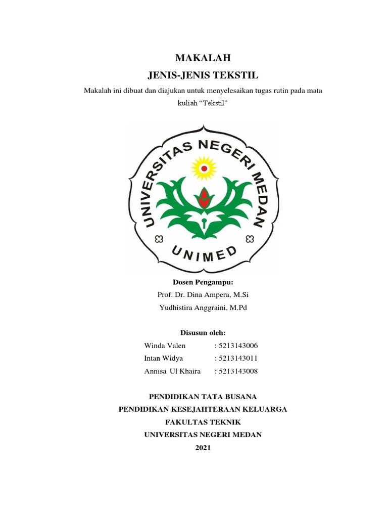 MAKALAH KEL - TEKSTIL-dikonversi | PDF | Sains & Matematika