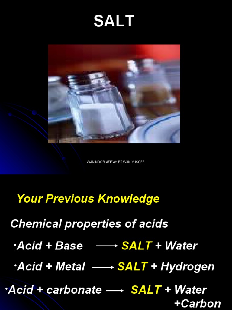 Understanding Salt: Types and Preparation | PDF | Salt (Chemistry ...