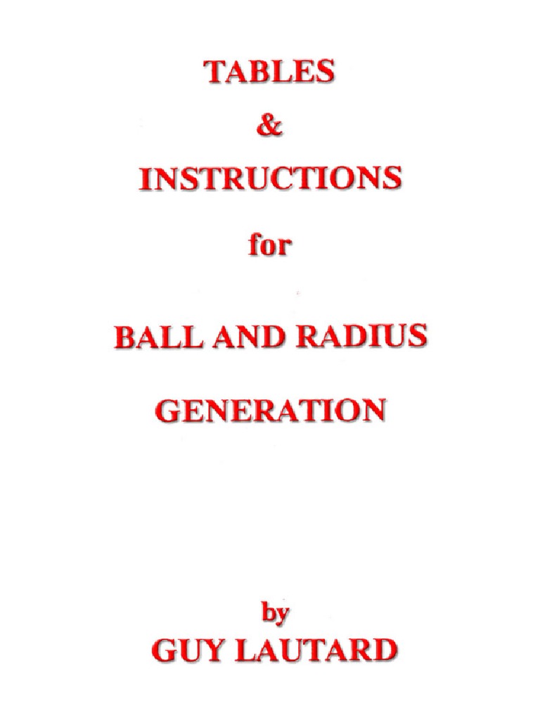 Radius Generation Tables - Instructions | PDF