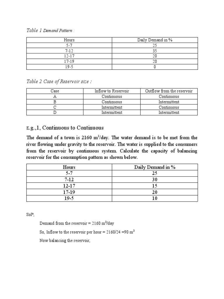 .g.,1, Continuous To Continuous: Table 1 | PDF | Reservoir | Fresh Water