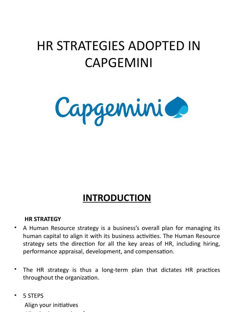 HR Strategies Adopted in Capgemini | PDF | Human Resource Management ...
