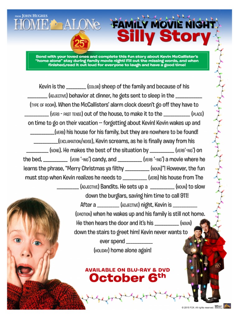 Home Alone Mad Libs | PDF