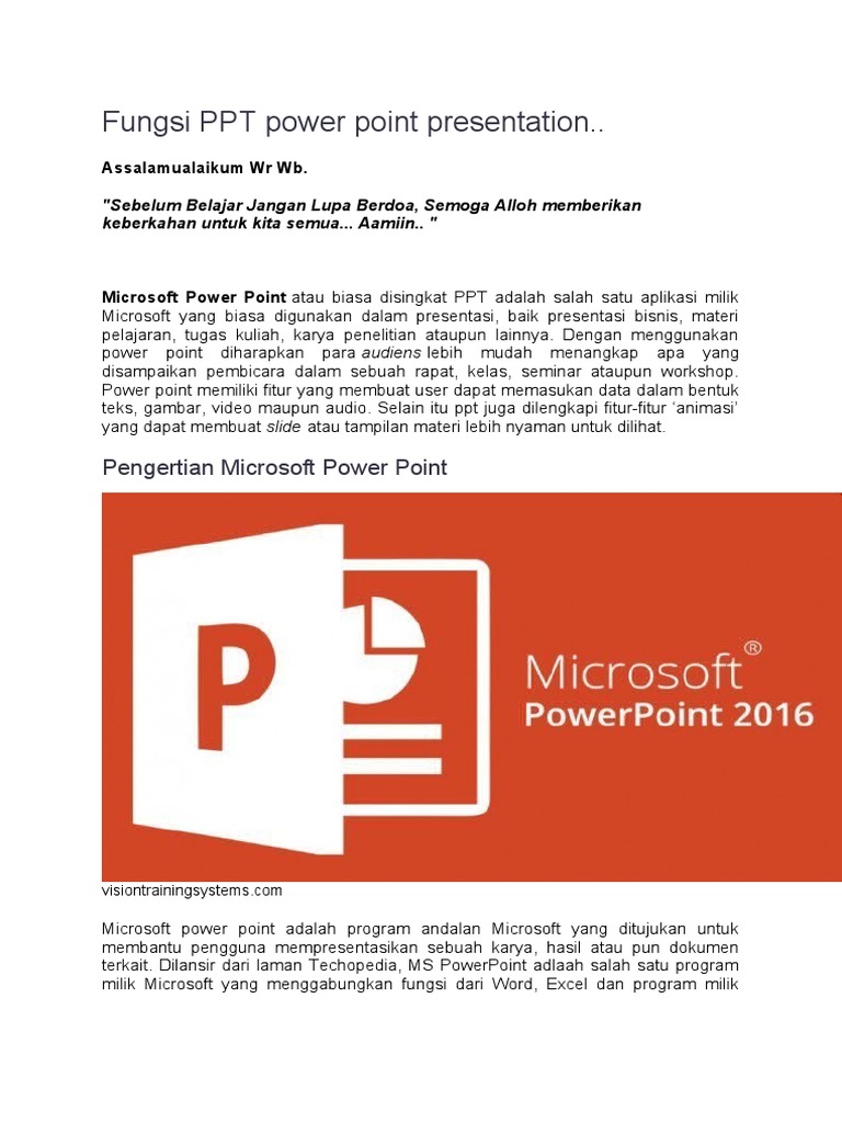 Fungsi Utama Microsoft PowerPoint | PDF