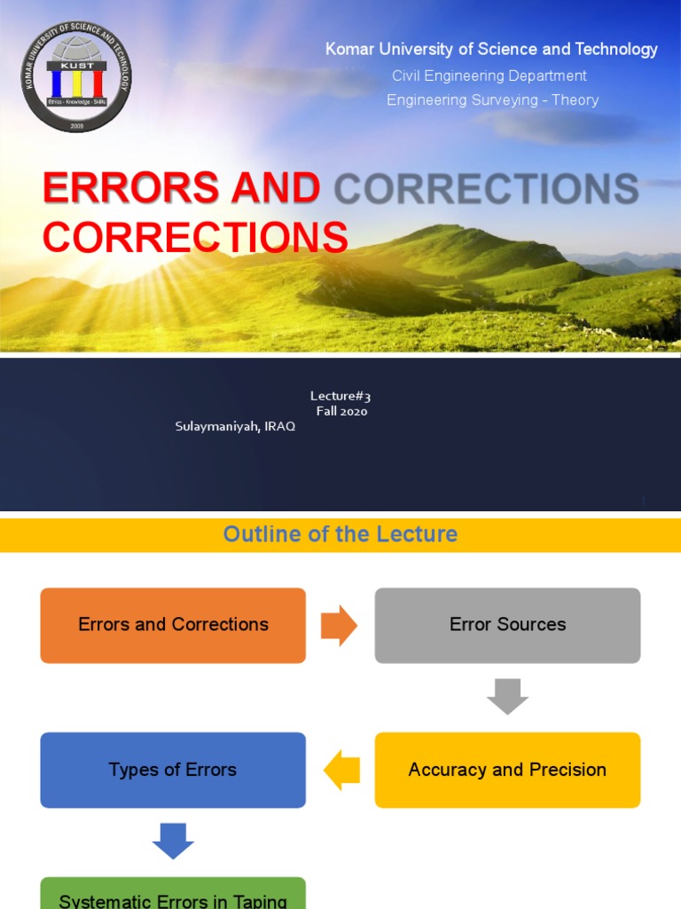Lecture 3 Errors And Corrections Download Free Pdf Observational Error Accuracy And Precision