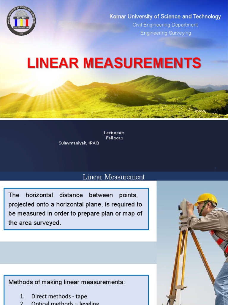 Linear Measurements in Surveying | PDF | Surveying | Measurement
