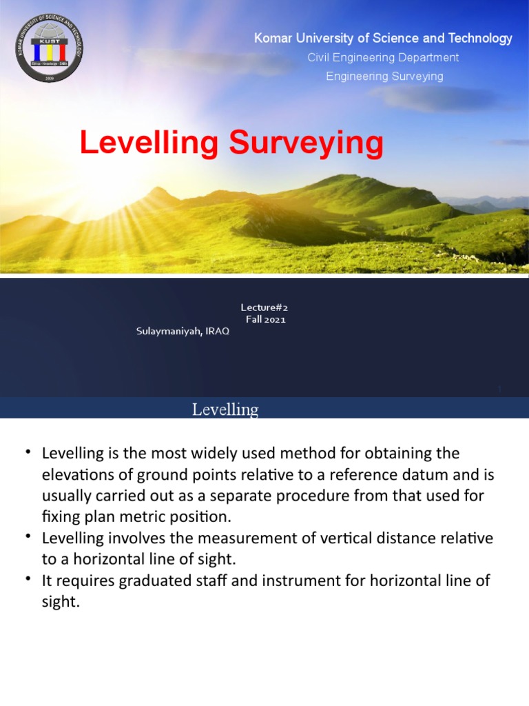 Lecture#4, Levelling Survey (FIX) | PDF | Surveying | Geography