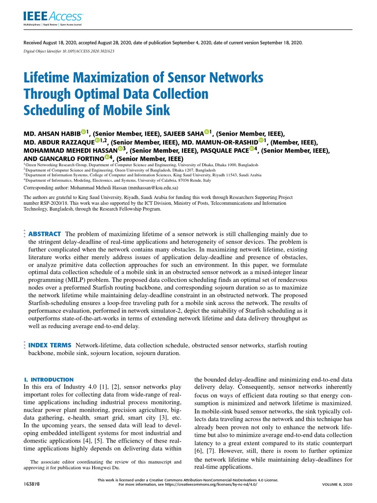 Lifetime Maximization of Sensor Networks | PDF | Routing | Wireless Sensor Network
