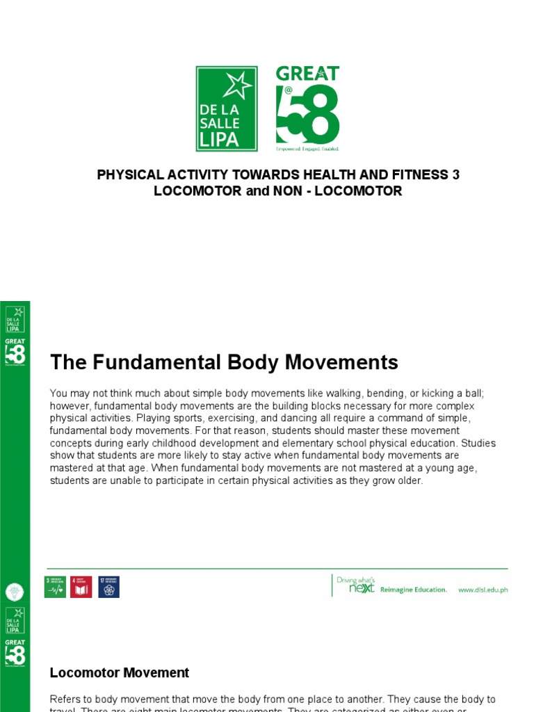 Understanding Locomotor and Non-Locomotor Movements | PDF | Animal ...