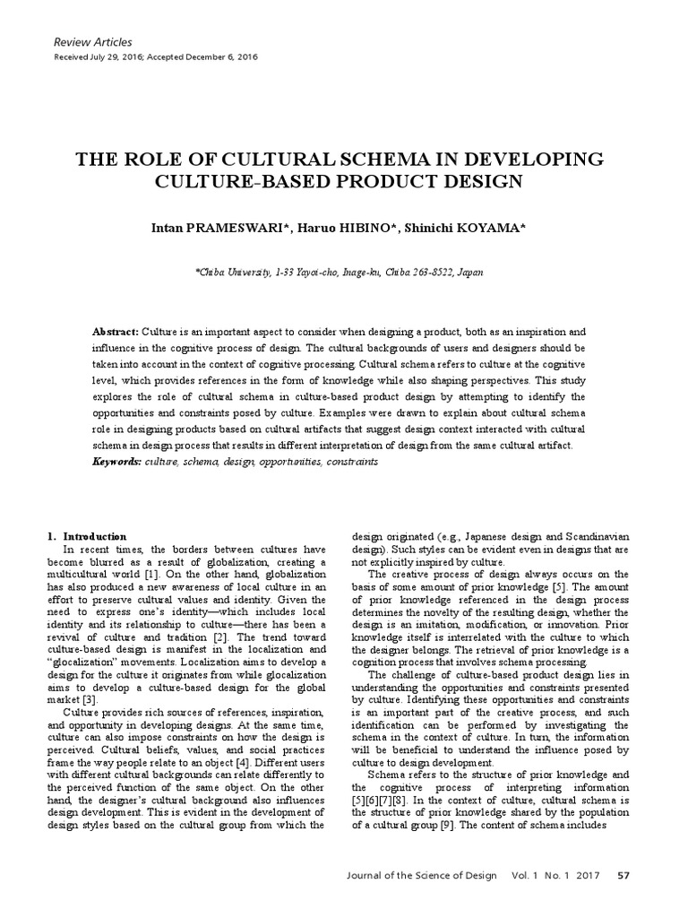 The Role o Cultural Schema | PDF | Schema (Psychology) | Design