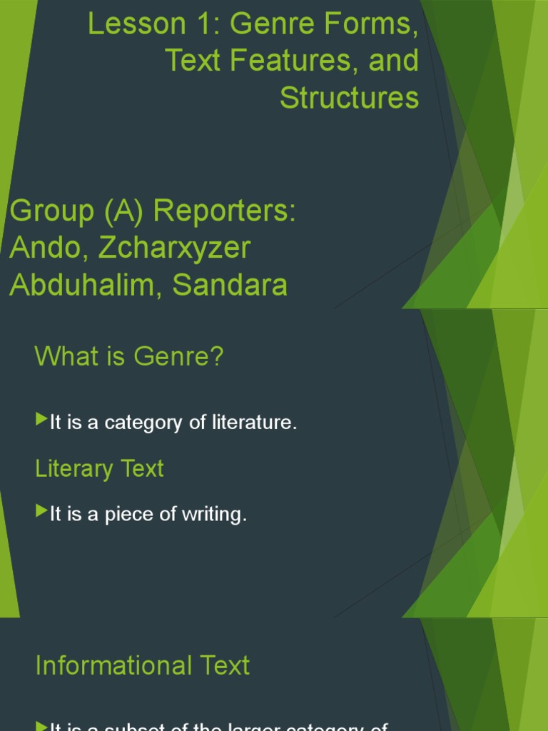 Genre Forms, Text Features, and Structures | PDF