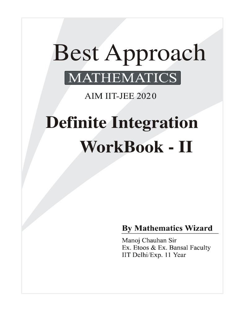 Best Approach: Definite Integration Workbook - Ii | PDF | Summation | Integral