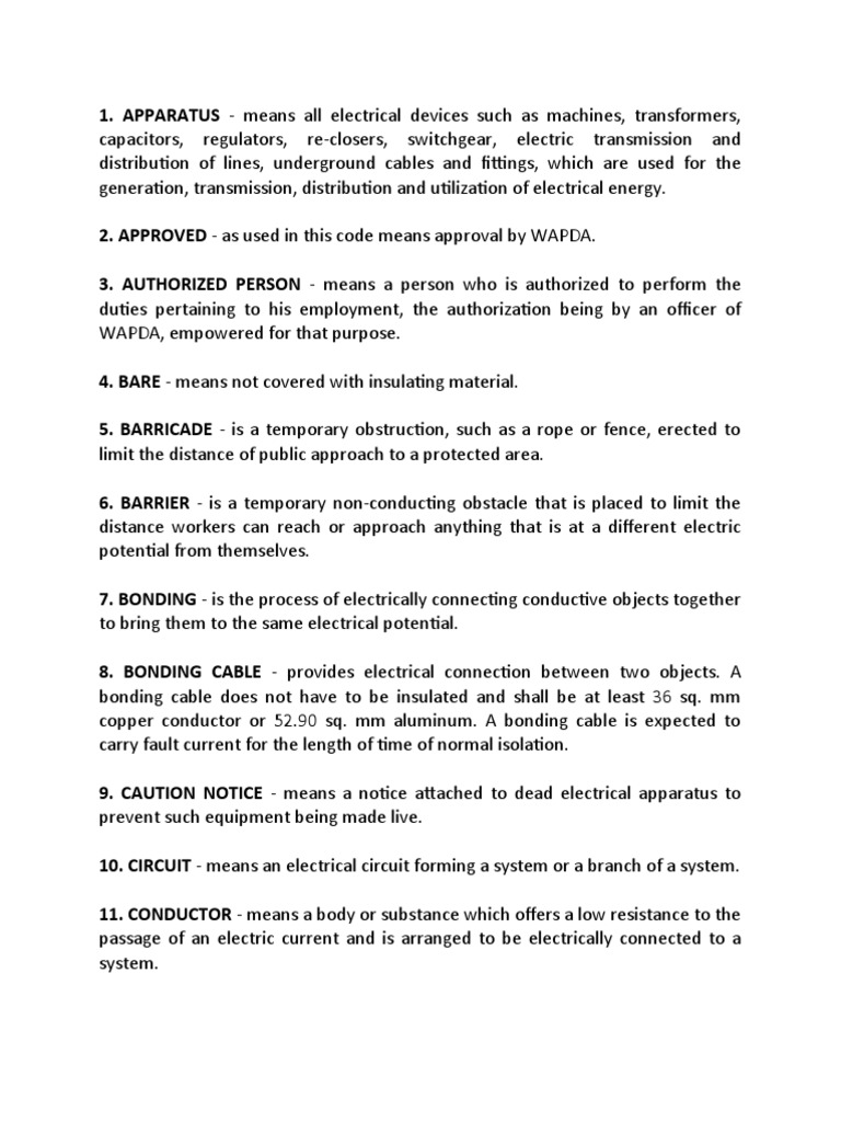 Safety Terminology | PDF | Insulator (Electricity) | Electric Power ...
