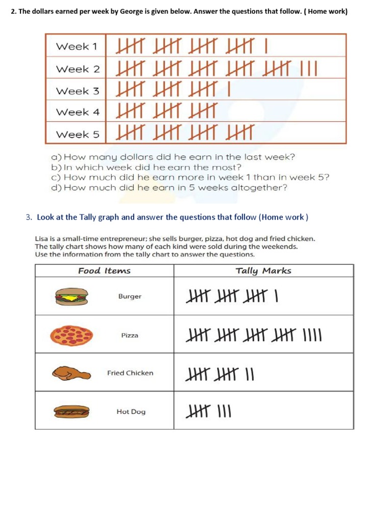 Tally Marks Worksheet for Class 3 | PDF