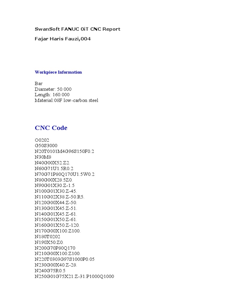Swansoft Fanuc 0it CNC p2 | PDF