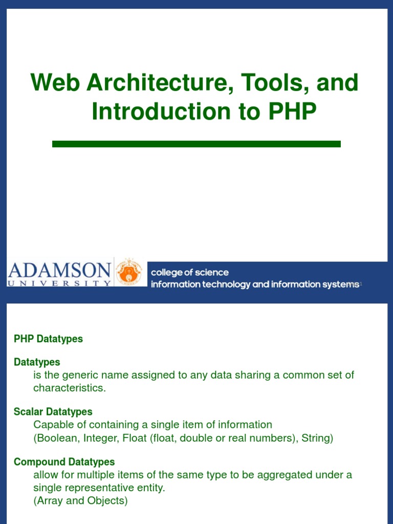 Lesson 3 Php Datatypes Pdf Php Data Type