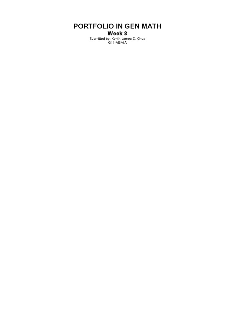 WEEK 8. - Gen Math-Portfolio | PDF | Function (Mathematics) | Logarithm