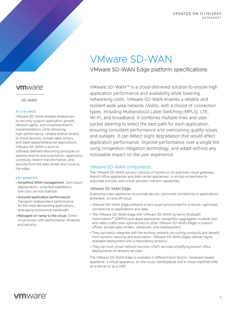 Sdwan 712 Edge Platform Spec Ds 0320 | PDF | Computer Network | Cloud Computing