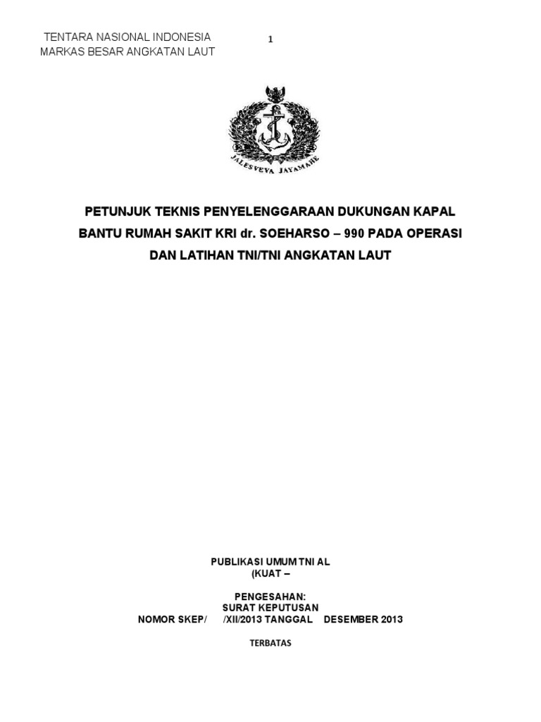 Petunjuk Teknis KRI dr. Soeharso-990 | PDF | Hukum | Sains & Matematika