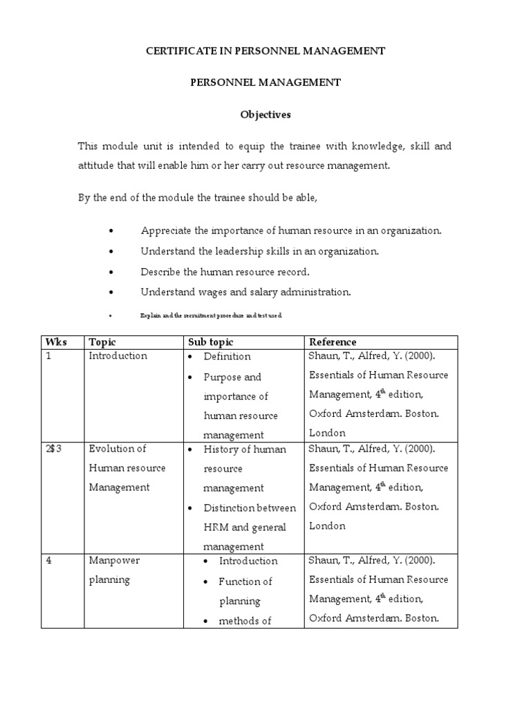 Personnel Management | PDF | Human Resource Management | Human Resources