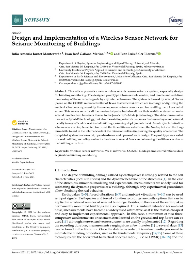 Sensors: Design and Implementation of A Wireless Sensor Network For ...