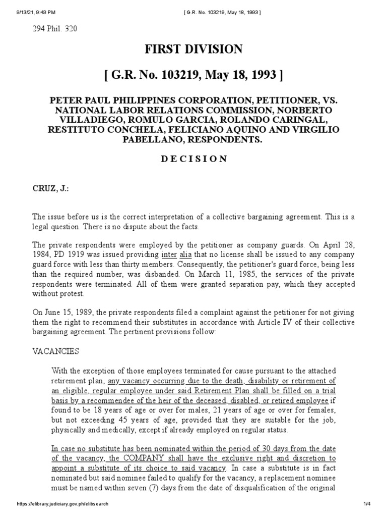 Peter Paul Philippines Corporation v. NLRC Et Al. | PDF | Complaint | Employment