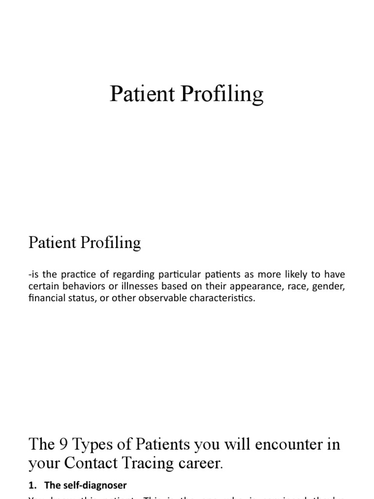 Patient Profiling | PDF | Patient | Clinical Medicine