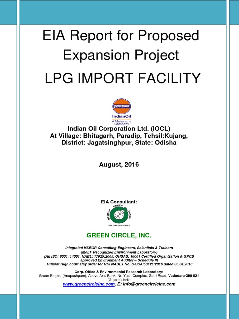 Eia Report Iocl | PDF | Environmental Impact Assessment | Liquefied ...