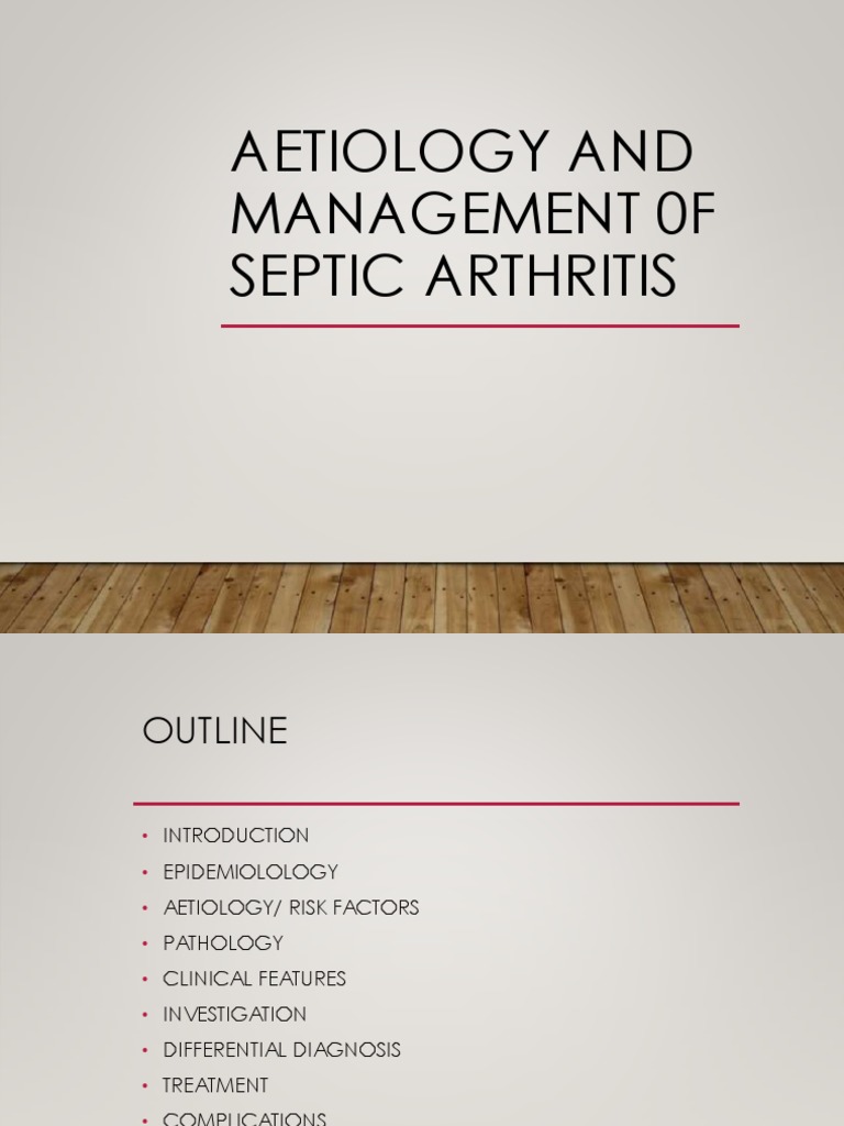 Aetiology and Management 0F Septic Arthritis | PDF | Arthritis | Sepsis