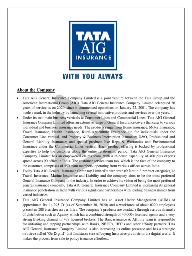 Tata Aig | PDF | Insurance | Economies