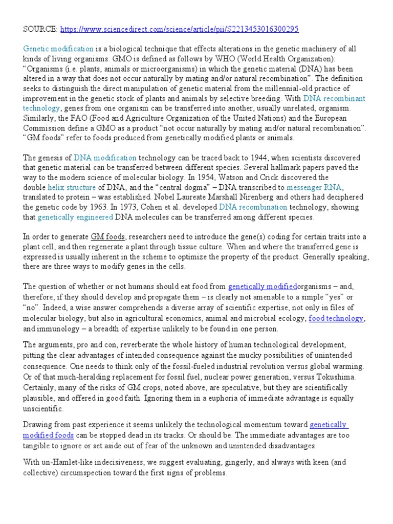 Science | PDF | Genetic Engineering | Genetically Modified Food