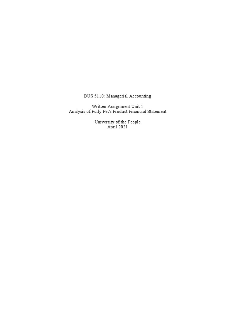 Financial Analysis of Polly's Pet Products | PDF | Equity (Finance ...