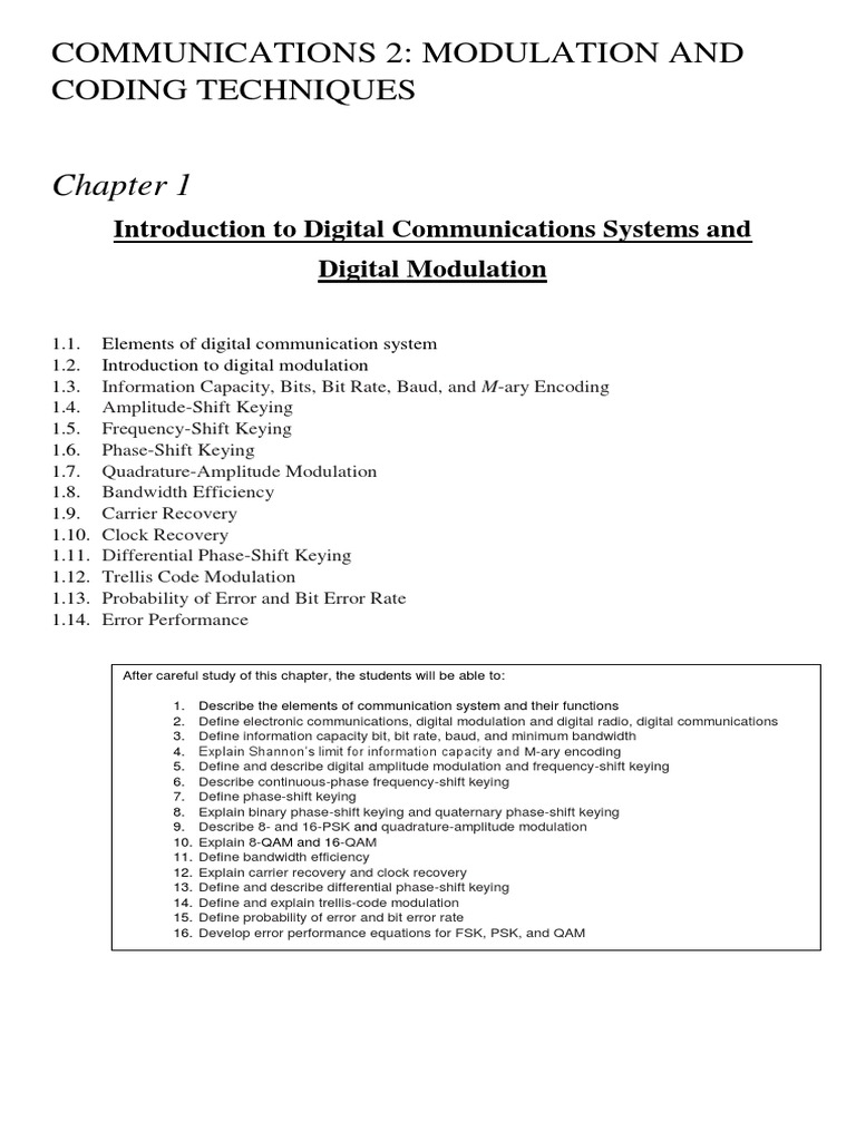 Communications 2: Modulation and Coding Techniques | PDF | Modulation ...