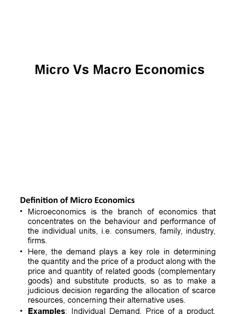 Micro vs Macro Economics Explained | PDF | Economics | Microeconomics