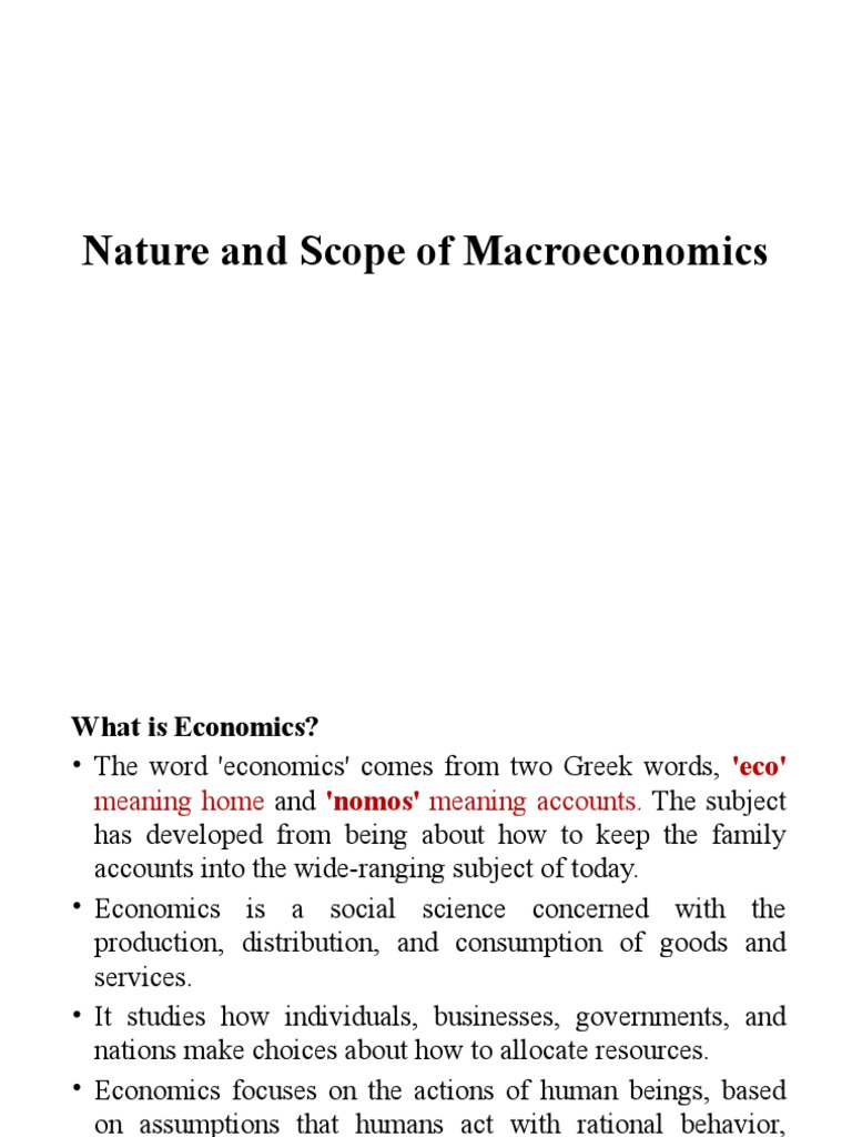 Nature and Scope of Macroeconomics | PDF | Macroeconomics | Economics