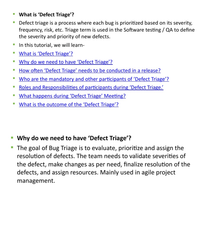 Defect Triage | PDF