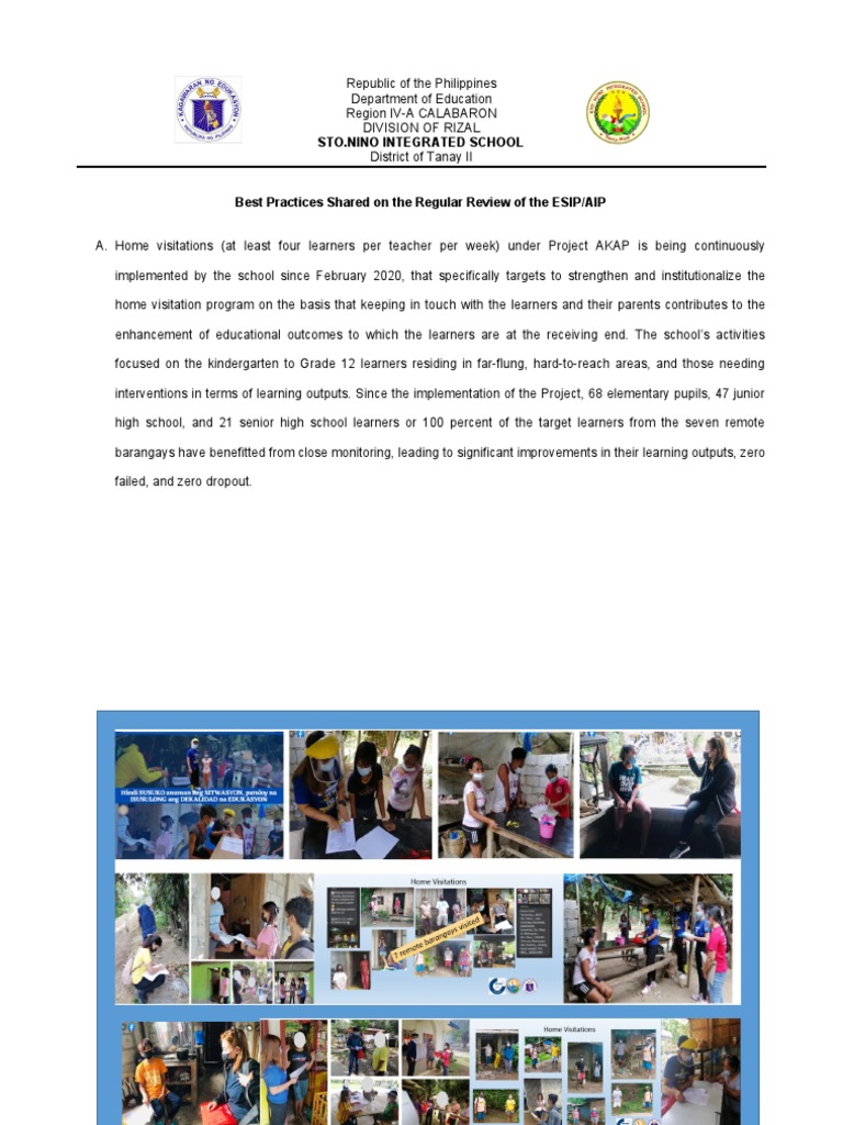 Best Practices Shared On The Regular Review of The ESIP - AIP | PDF ...