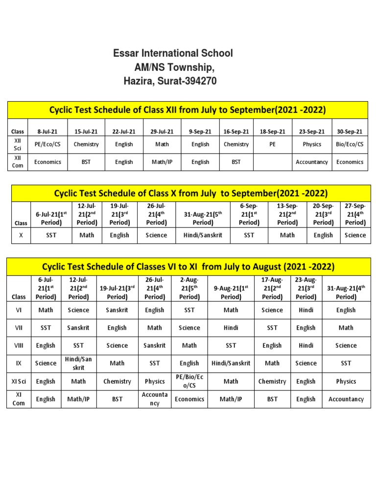 Essar International School AM/NS Township, Hazira, Surat-394270 | PDF ...