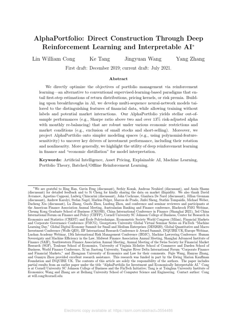 Alphaportfolio Direct Construction Through Deep Reinforcement Learning And Interpretable Ai