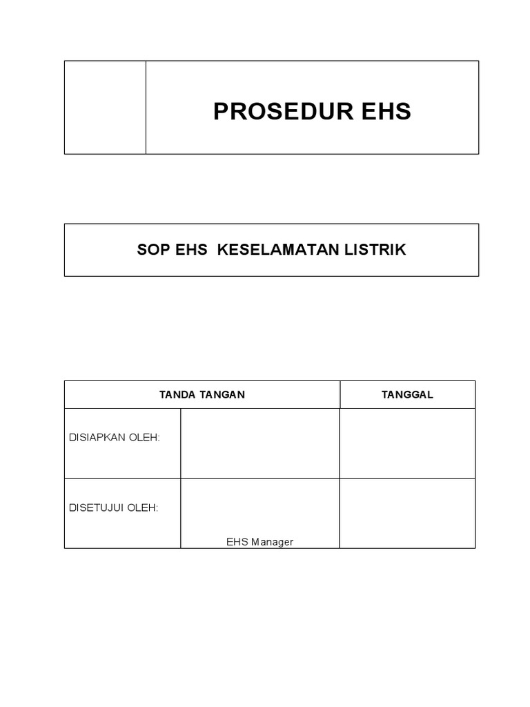 SOP Keselamatan Listrik | PDF