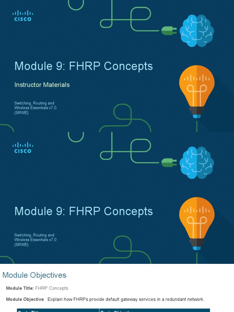 Module 9: FHRP Concepts: Instructor Materials | PDF | Router (Computing) | I Pv6