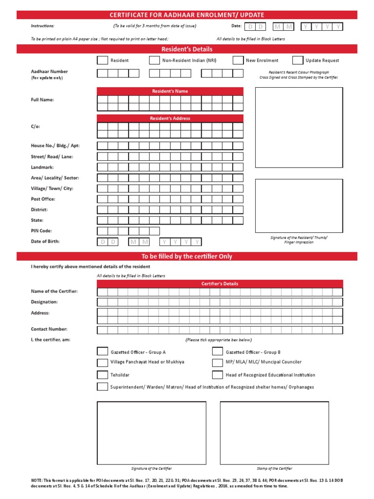 Certificate For Aadhaar Update | PDF | Security Technology | Computer Security