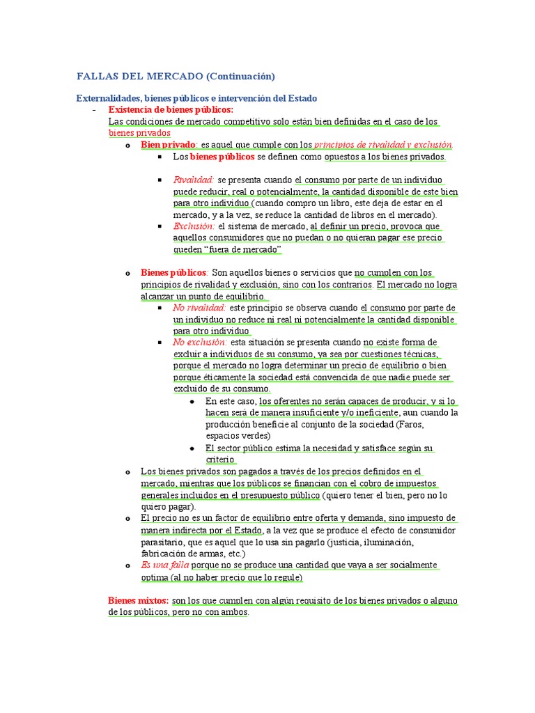 7 - Externalidades, Bienes Públicos e Intervención Del Estado | PDF | Mercado (economía ...